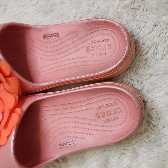 CROCS | Shoes | Crocs Cb Platform Vivid Blooms Pink Slide Sandals ...
